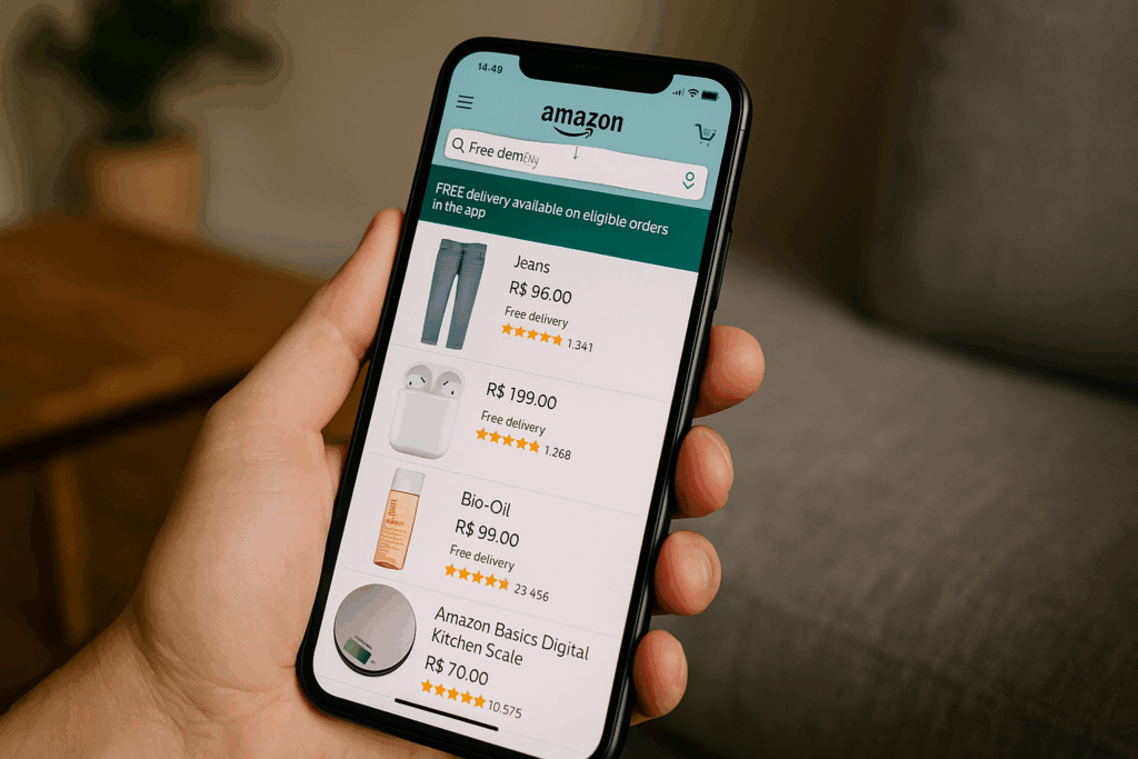 Amazon Shopping oferece frete grátis para itens selecionados no app ...
